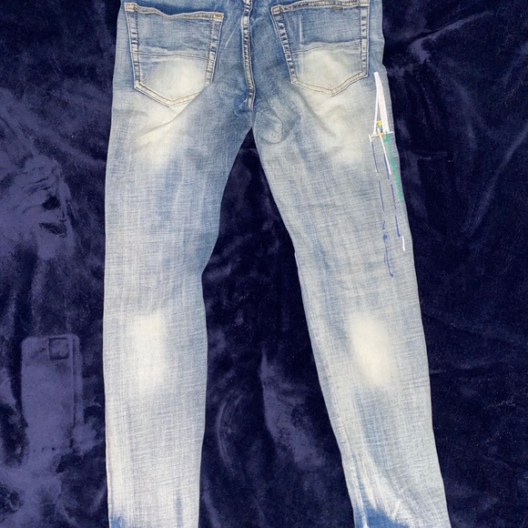 AMIRI | Jeans | Amiri Blue Skinny Jeans With Artistic Drip Design ...